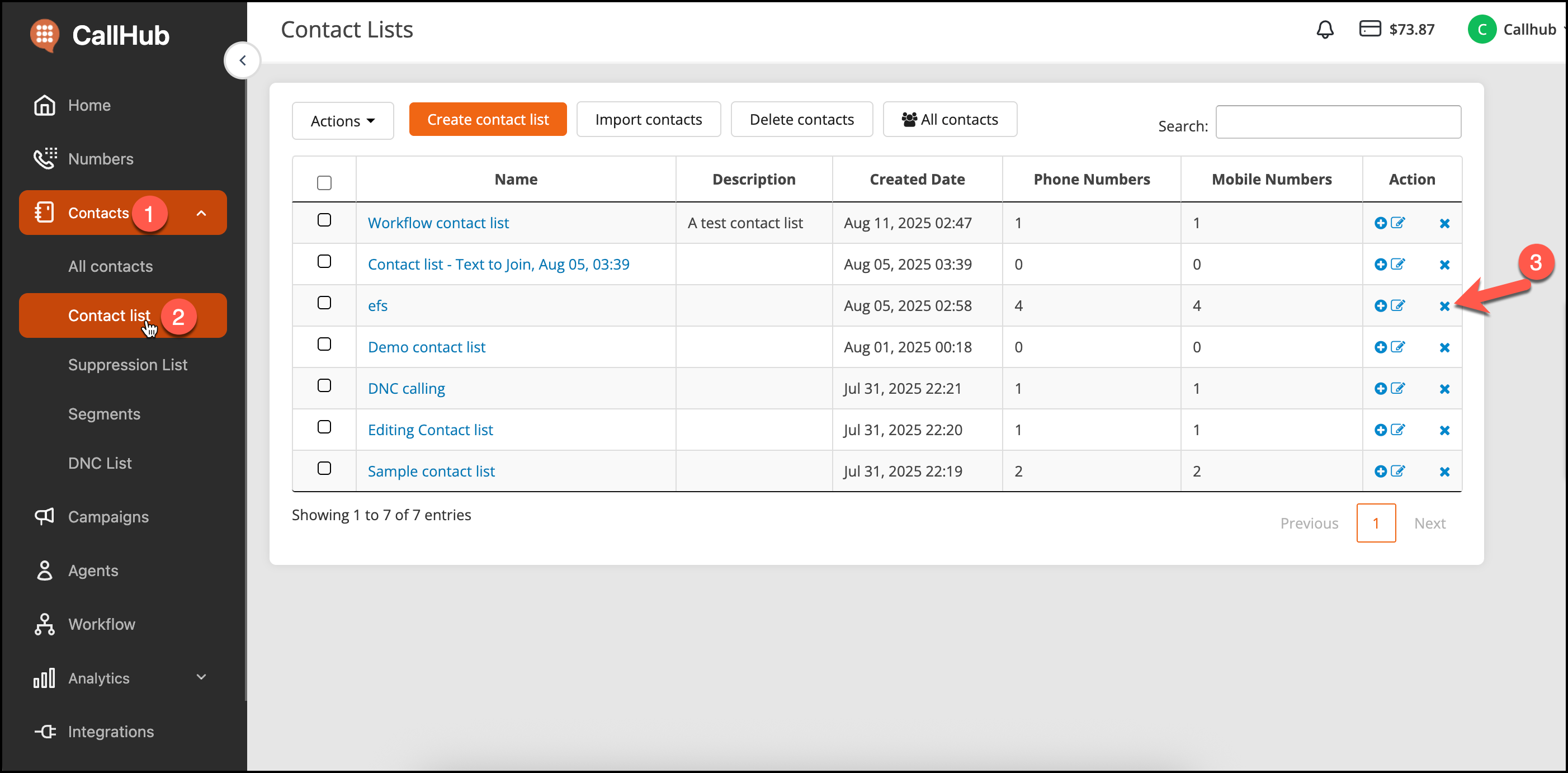 Deleting Contacts and Contact Lists – CallHub Customer Support